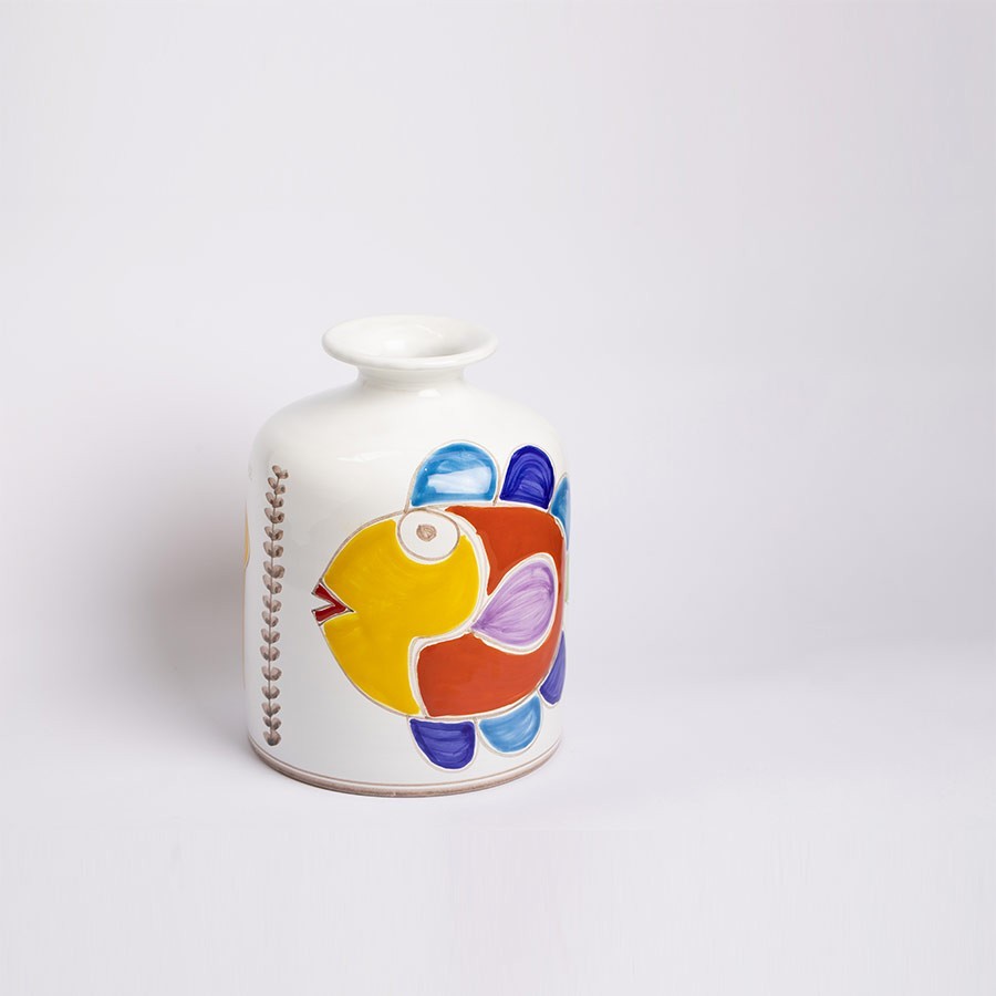 Round Cachepot Folk Fish VS583FK